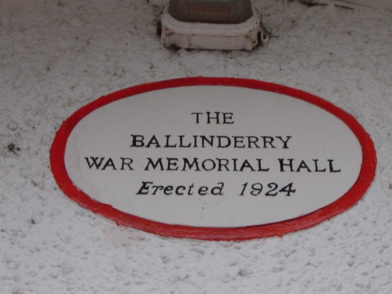 BALLINDERRY, Co. Antrim – War Memorials in the north of Ireland